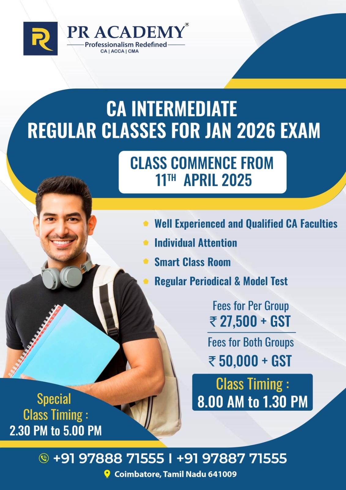 CA Intermediate Regular Classes for January 2026